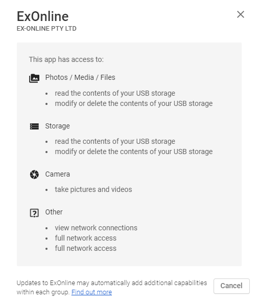 Installing Ex-Online Inspection App - ExOnline Help